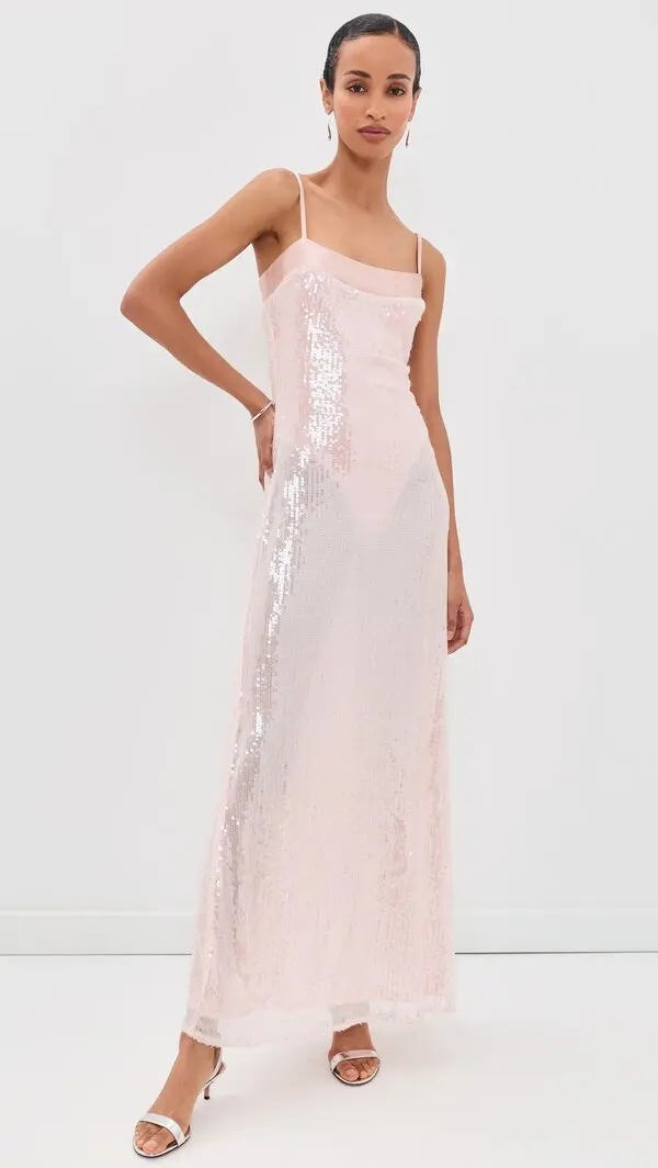 RUNAWAY THE LABEL Illiana Sequin Bodysuit Maxi Dress