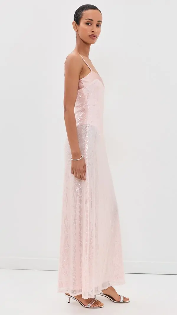 RUNAWAY THE LABEL Illiana Sequin Bodysuit Maxi Dress