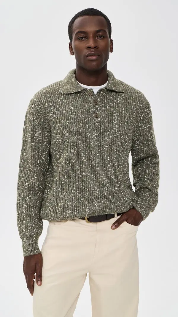 FAR AFIELD Kier Ribbed Knit Polo