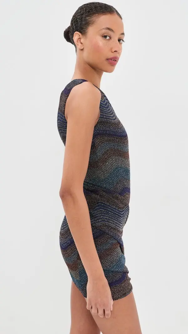 Missoni Sleeveless Short Mini Dress - Multi Blue Violet Orange