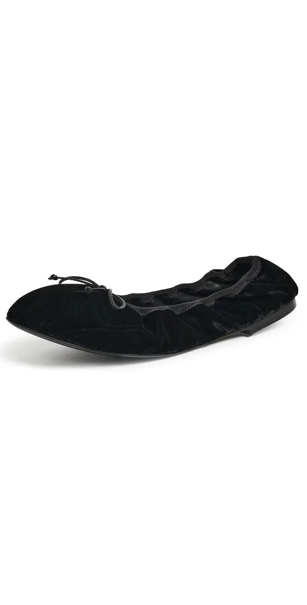 STUART WEITZMAN Nia Velvet Ballet Flats - Black
