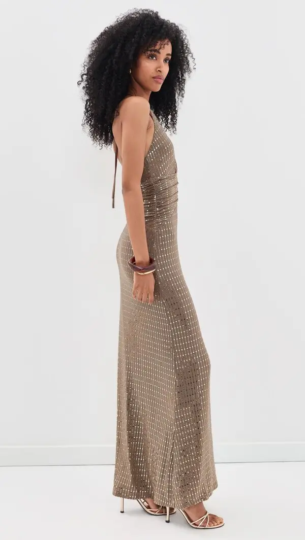 RUNAWAY THE LABEL Nara Deep V-neck Maxi Dress