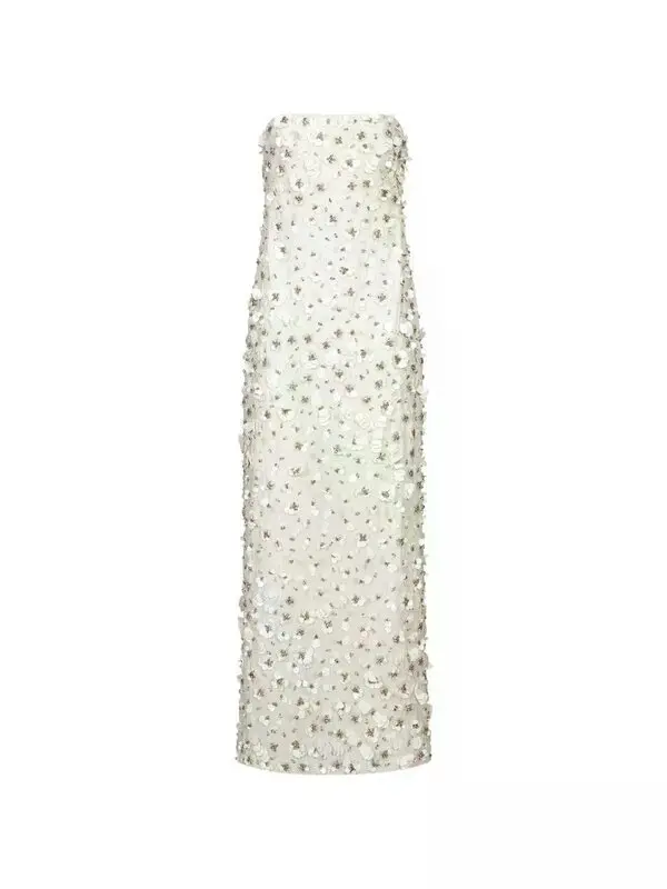 Simkhai Serafina Floral-appliqué Strapless Dress