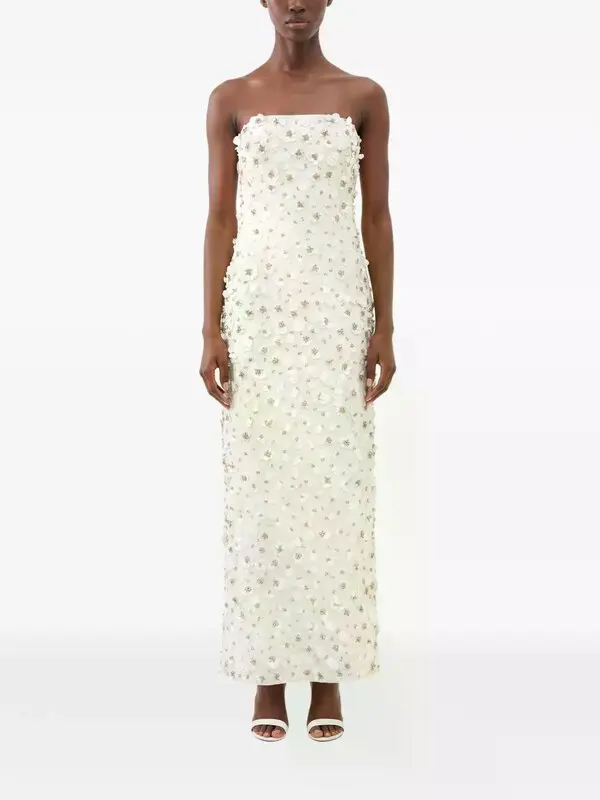 Simkhai Serafina Floral-appliqué Strapless Dress