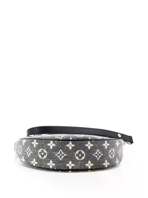 LOUIS VUITTON Loop Handbag Monogram Jacquard Denim Hobo Bag - Black