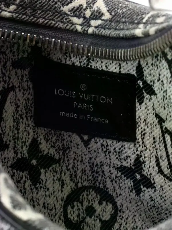 LOUIS VUITTON Loop Handbag Monogram Jacquard Denim Hobo Bag - Black