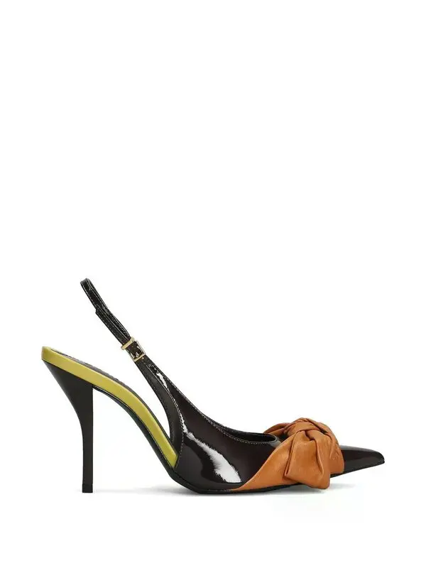 Schutz Liora Bow-detail Slingback Heeled Pumps - Brown
