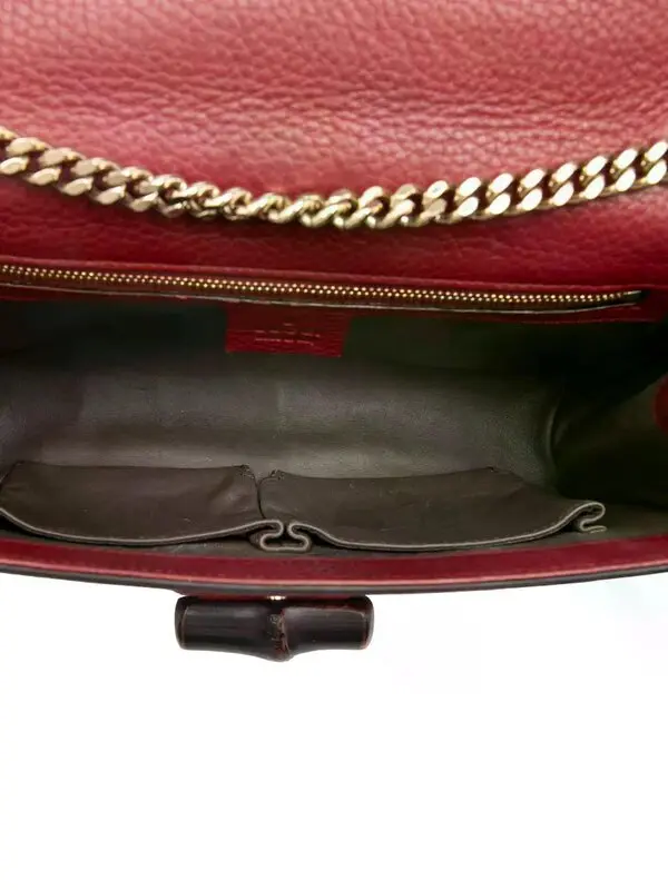 Gucci 2000-2015 Medium Calfskin Miss Bamboo Crossbody Bag - Red