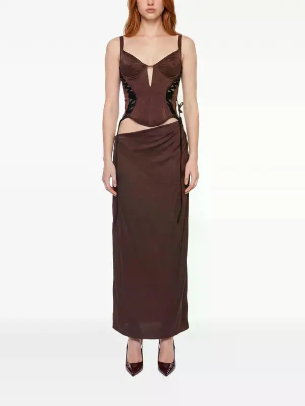 MARIA LUCIA HOHAN Malena Lace-up Corset Maxi Dress