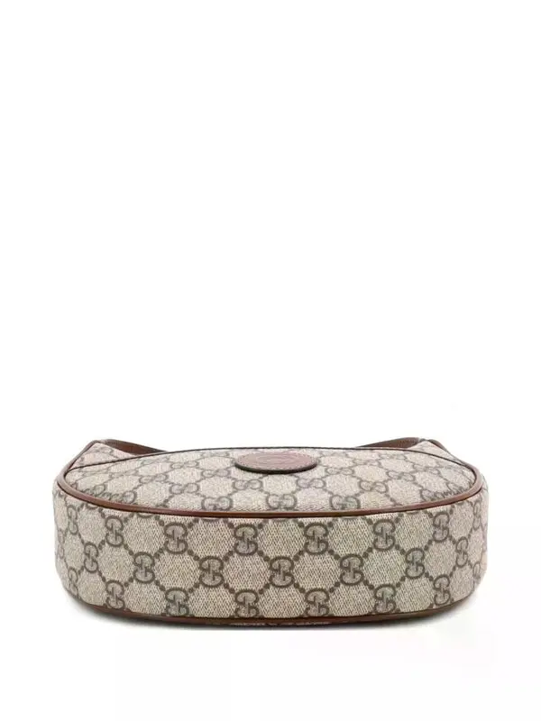 Gucci Interlocking G Patch Half Moon Gg Coated Canvas Mini Shoulder Bag