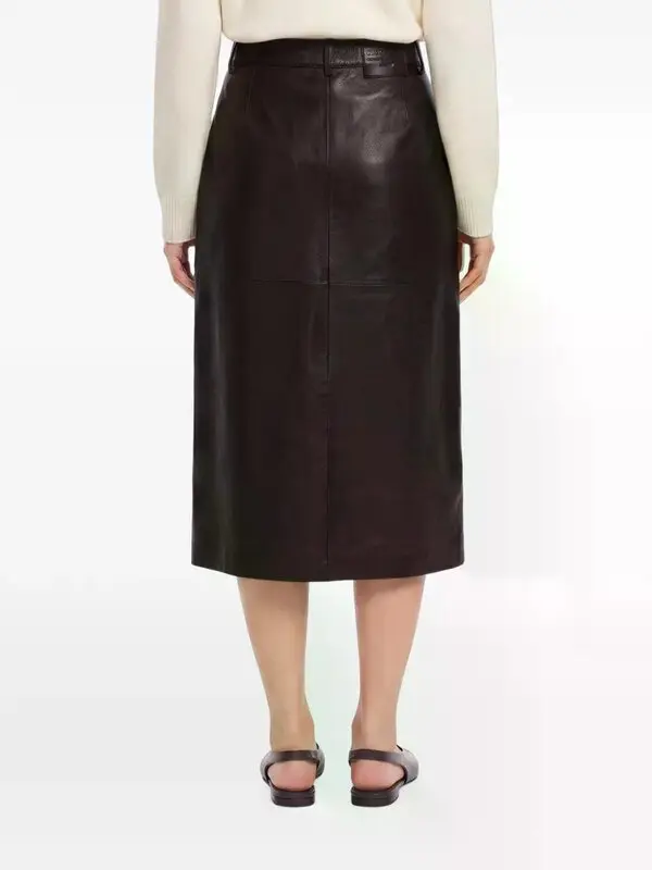 Max Mara Leather Midi Skirt