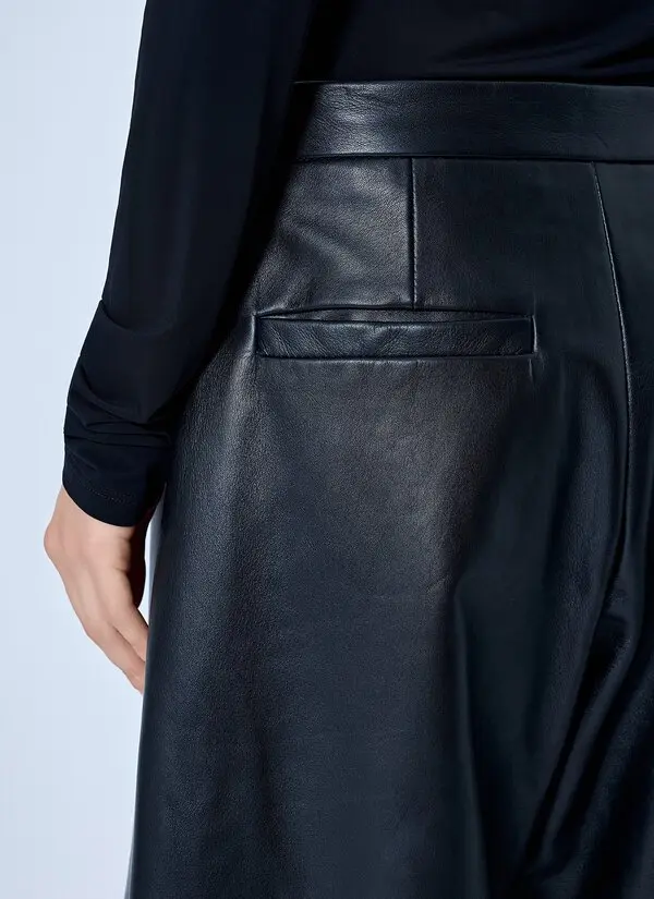 Sportmax Wide-leg Leather Trousers - Black