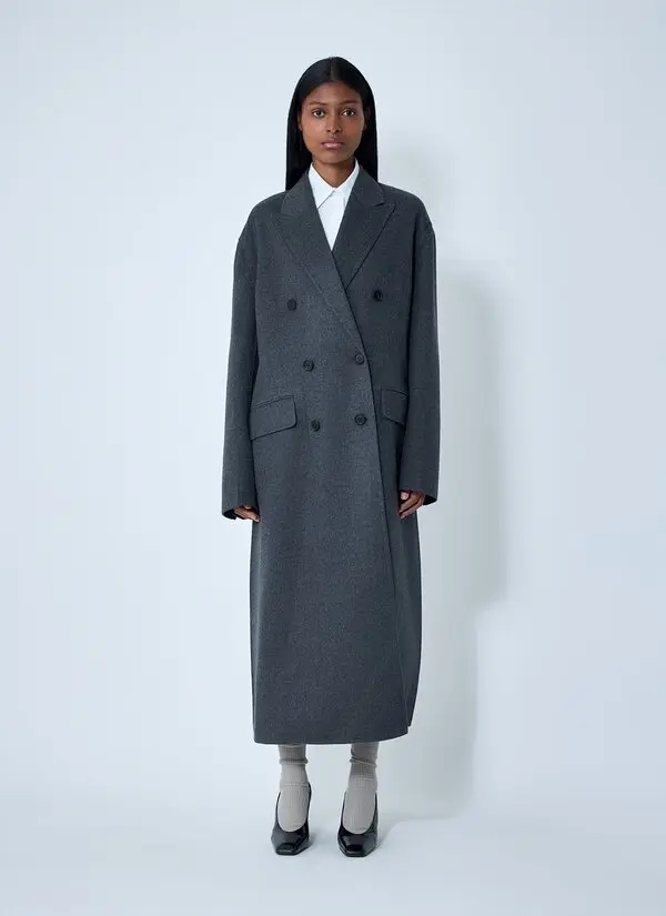 Prada Long Wool-blend Coat - Gray