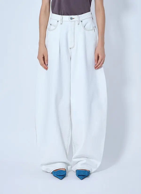 Jacquemus Le De-nîmes Ovalo Jeans - White