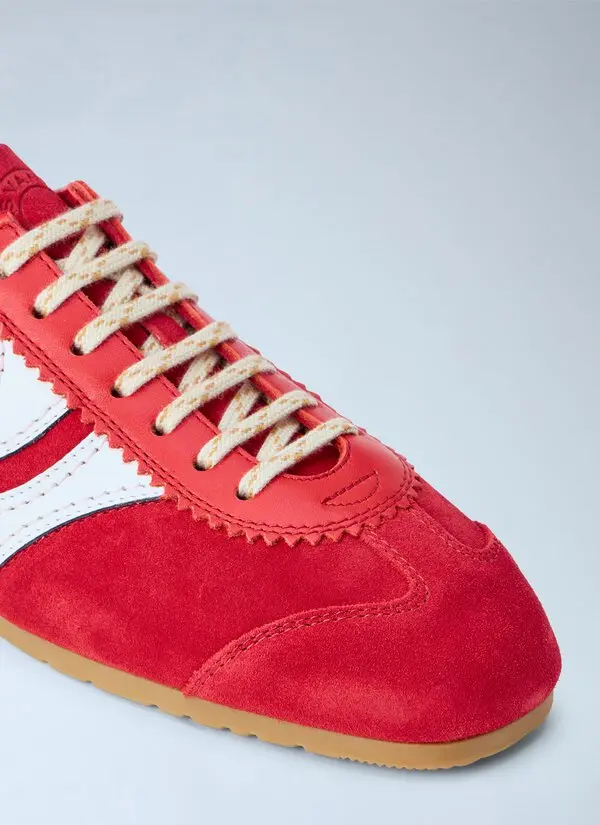 Dries Van Noten Suede Panel Sneakers - Red