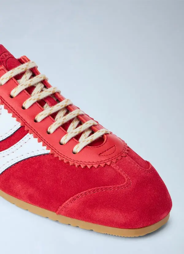 Dries Van Noten Suede Panel Sneakers - Red