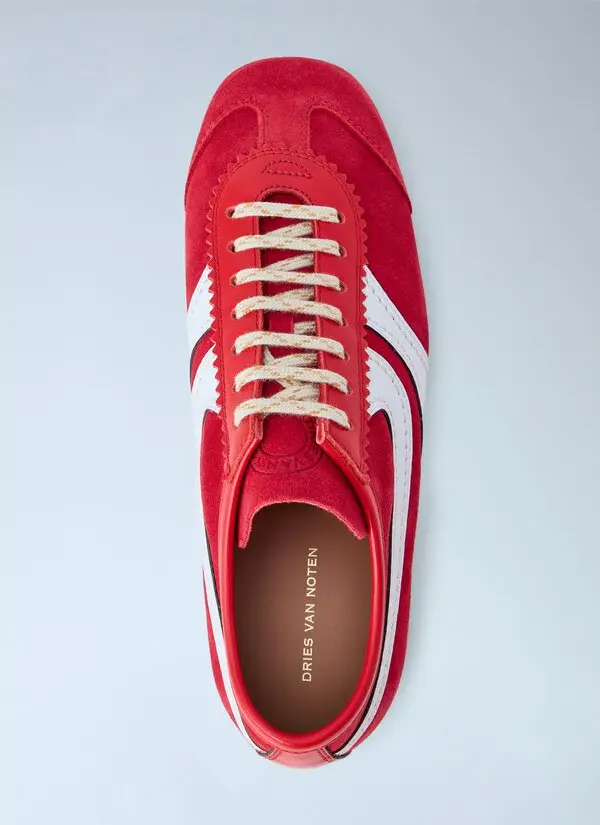 Dries Van Noten Suede Panel Sneakers - Red