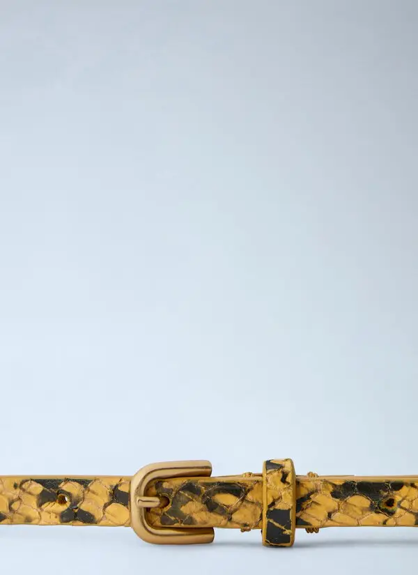 Dries Van Noten Patterned Leather Belt - Yellow