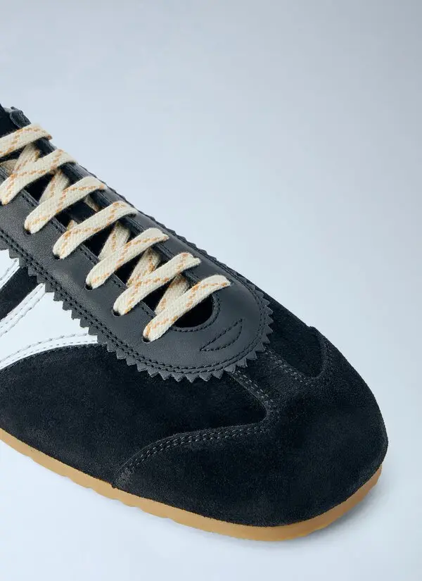 Dries Van Noten Suede Panel Sneakers - Black