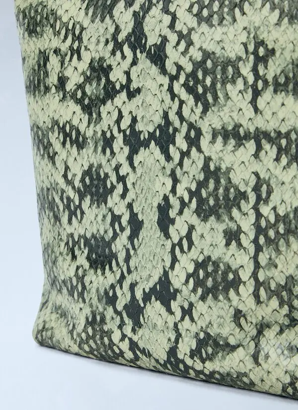 Dries Van Noten Snake-embossed Leather Top Handle Bag