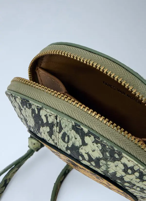 Dries Van Noten Python-embossed Leather Crossbody Bag