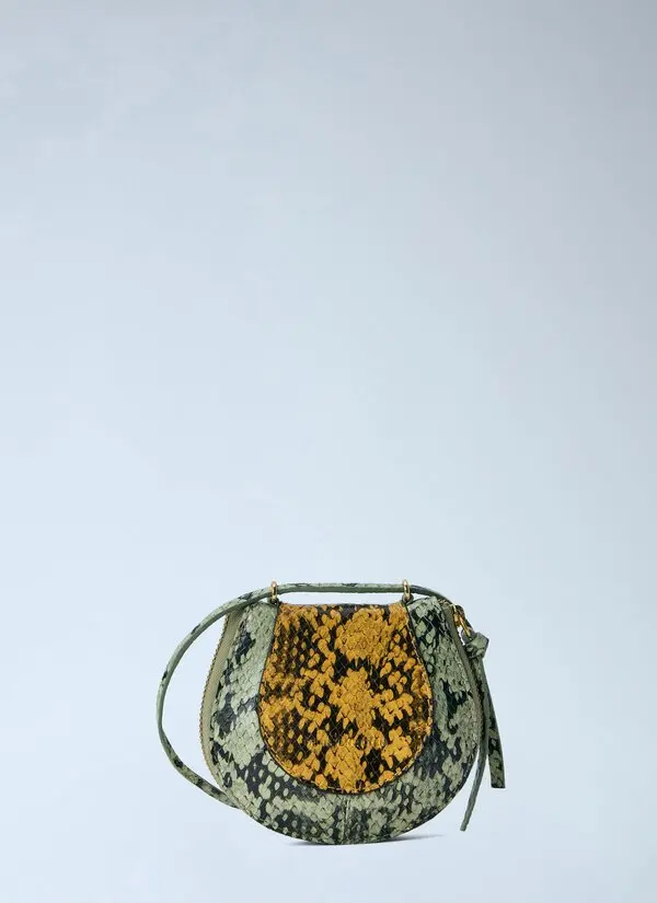 Dries Van Noten Python-embossed Leather Crossbody Bag - Yellow