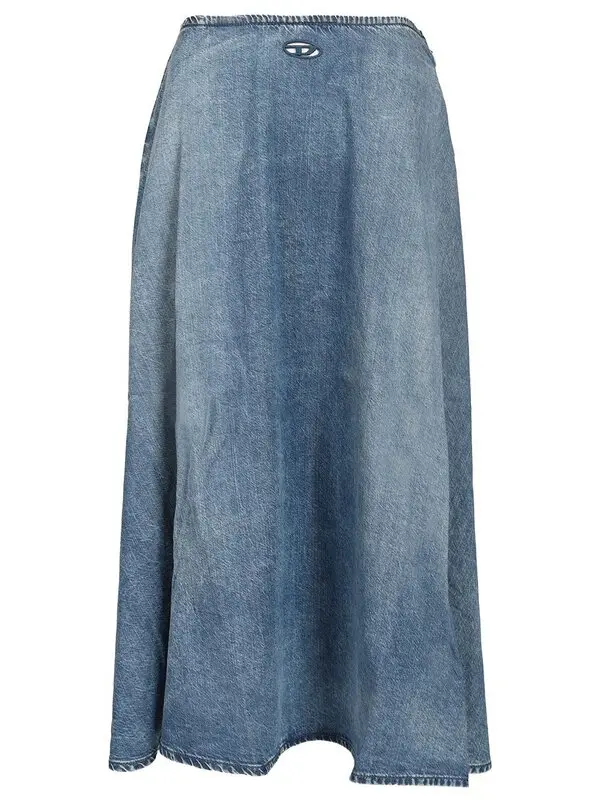 DIESEL® Wide Skirt In Flowing Denim - Blue
