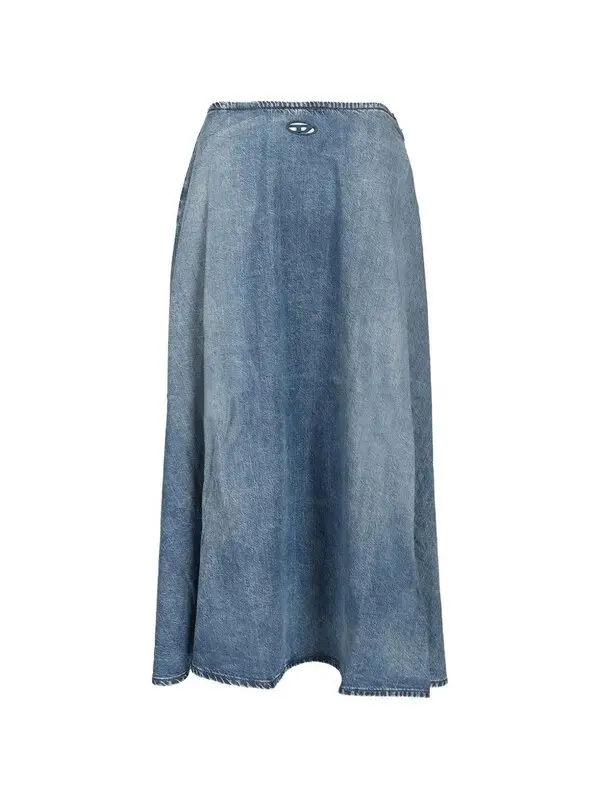 DIESEL® Wide Skirt In Flowing Denim - Blue
