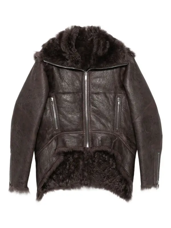 Rick Owens Exploder' Shearling Jacket - Brown