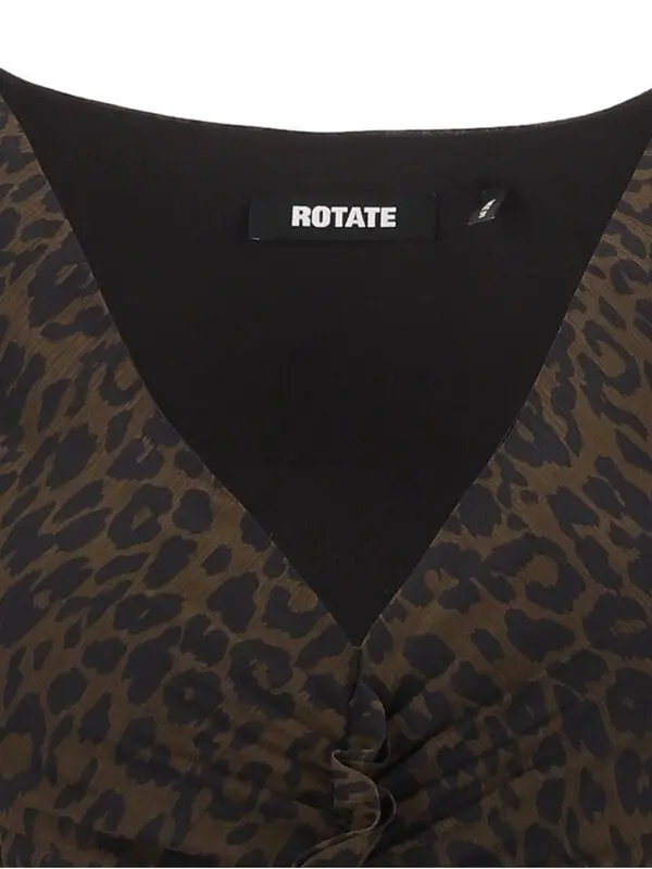 ROTATE BY BIRGER CHRISTENSEN Ruched Leopard-print Midi Dress