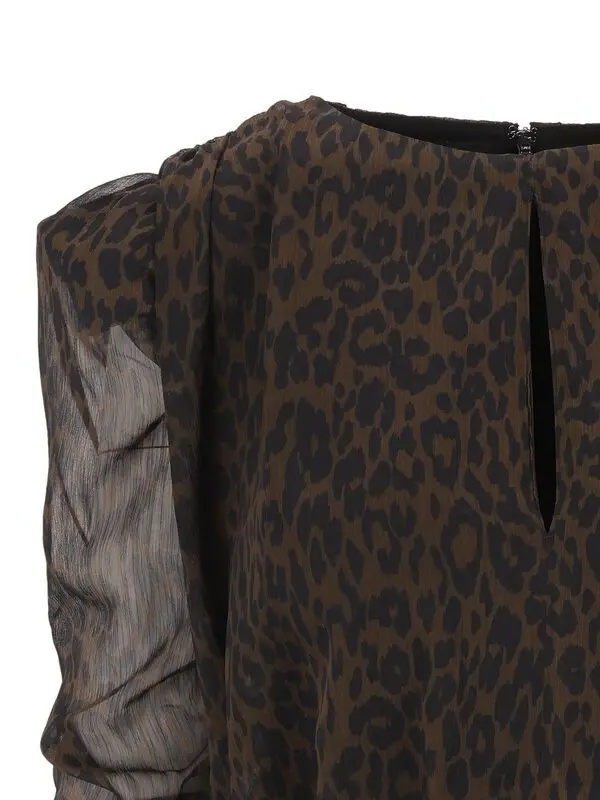 ROTATE BY BIRGER CHRISTENSEN Ruched Leopard-print Mini Dress