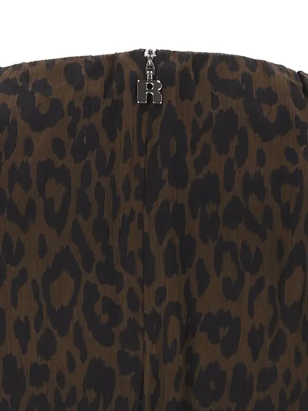 ROTATE BY BIRGER CHRISTENSEN Ruched Leopard-print Mini Dress
