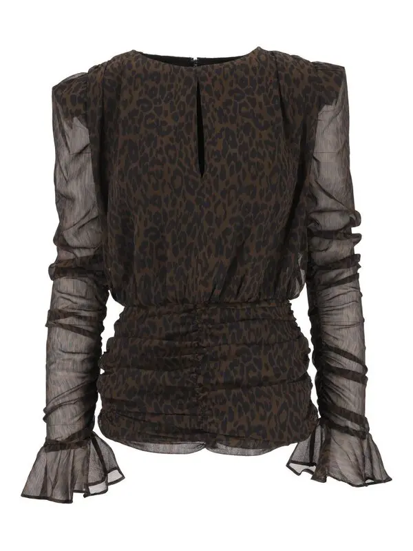 ROTATE BY BIRGER CHRISTENSEN Ruched Leopard-print Mini Dress - Multicolor
