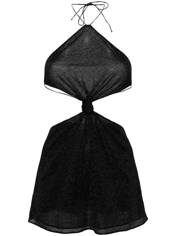 Oseree Lumiére Knot Mini Dress - Black