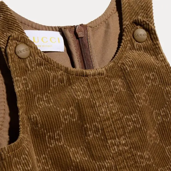 Gucci Gg Monogram Corduroy Pinafore Dress