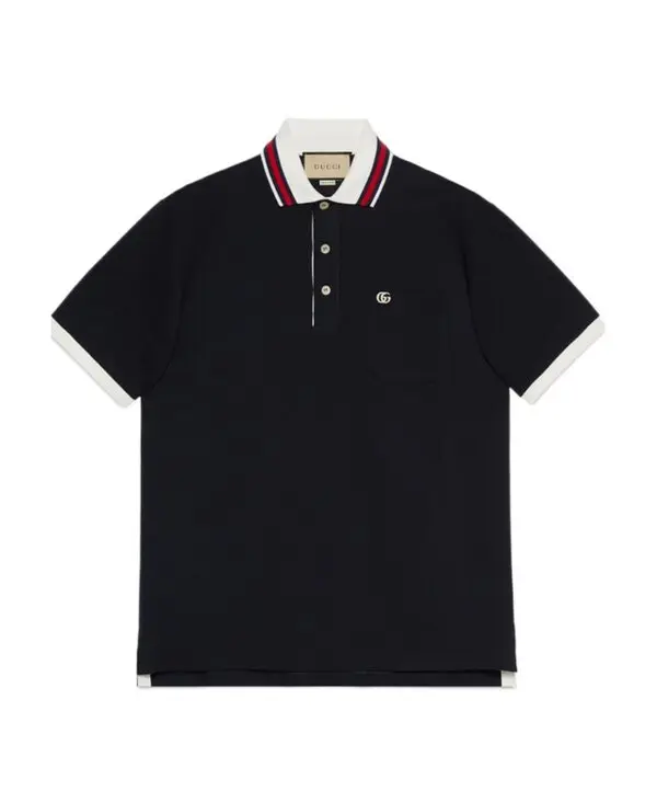 Gucci Cotton Piquet Polo With Double G