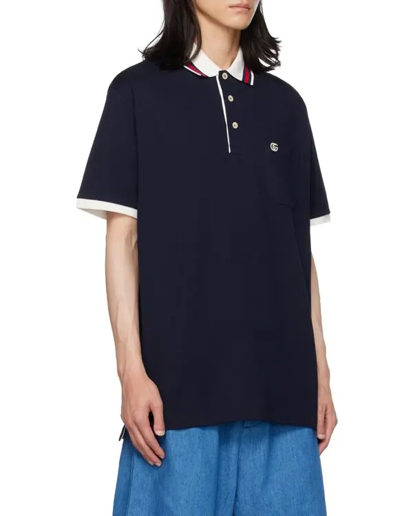 Gucci Cotton Piquet Polo With Double G