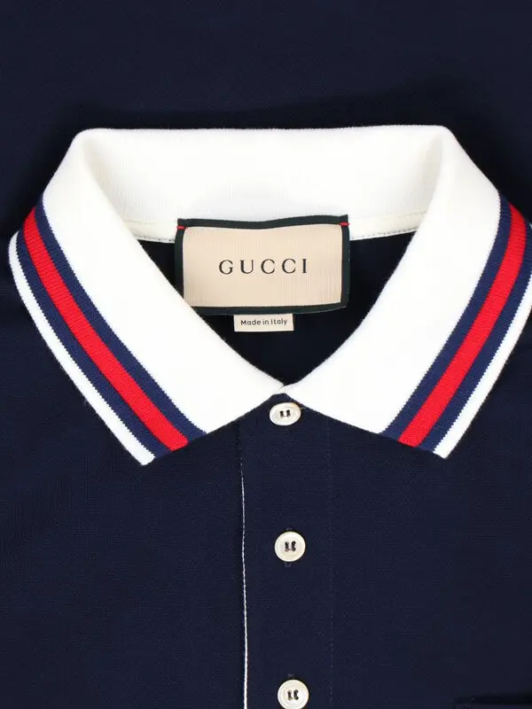 Gucci Cotton Piquet Polo With Double G