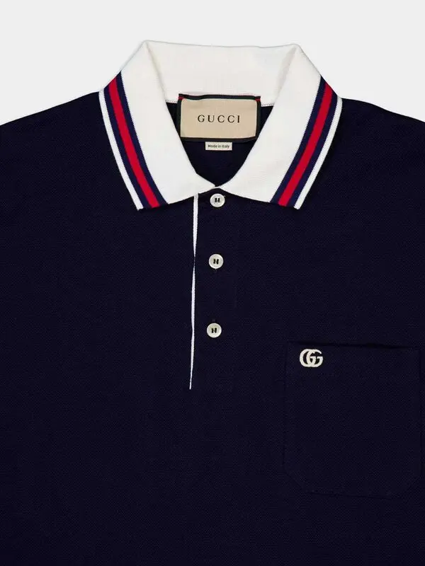 Gucci Cotton Piquet Polo With Double G