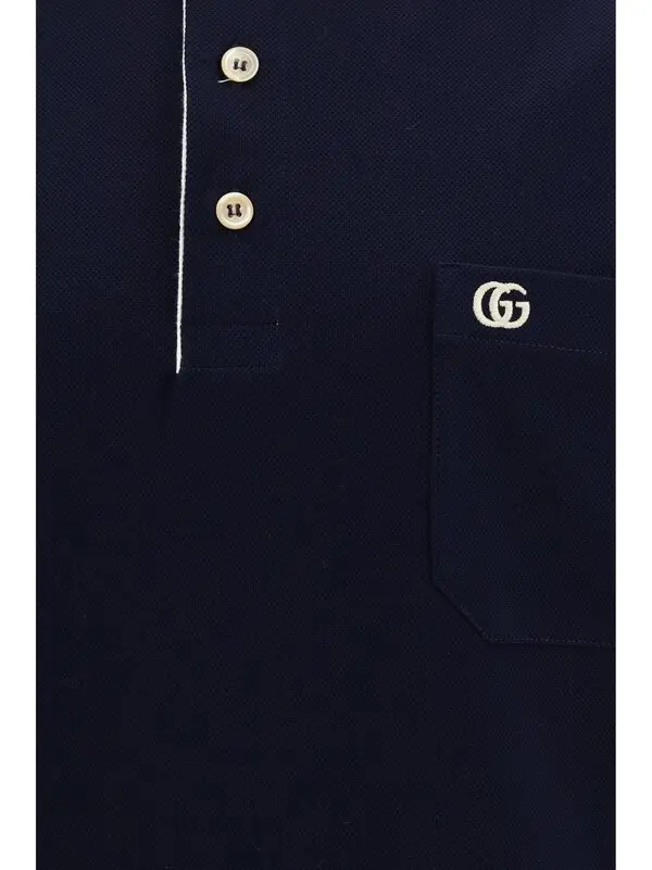 Gucci Cotton Piquet Polo With Double G