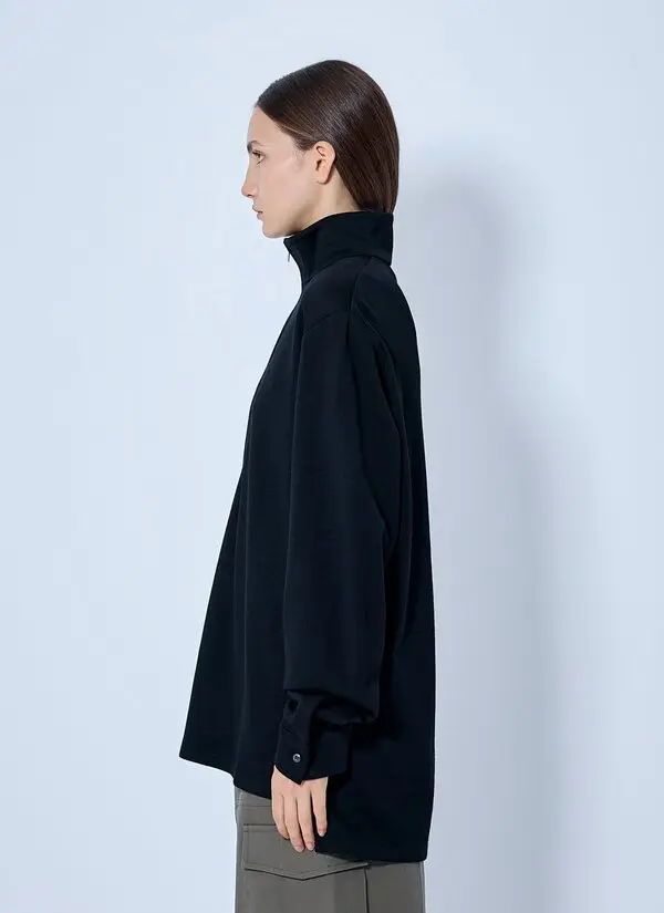 RIER Polar Jogging Virgin Wool Half-zip Top - Black
