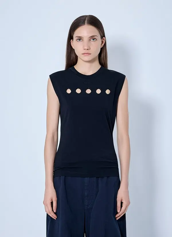 Marni Sleeveless Top With Cut-out Detailing - Black