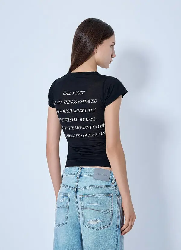 Balenciaga Graphic Print T-shirt - Black