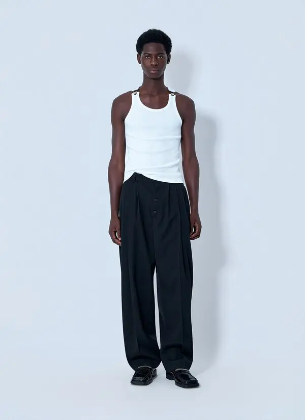 JEAN PAUL GAULTIER Ribbed Tank Top With Metallic Hardware