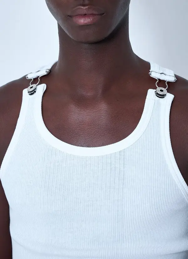 JEAN PAUL GAULTIER Ribbed Tank Top With Metallic Hardware