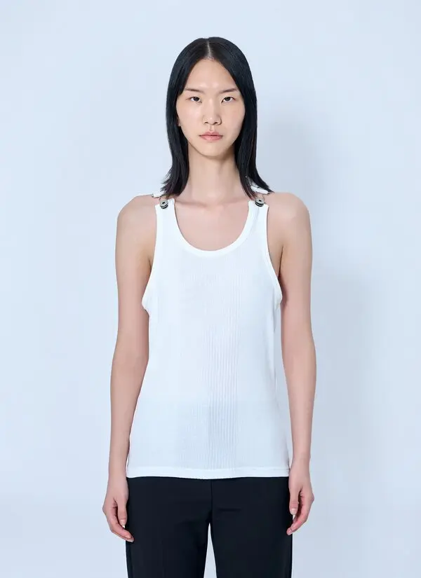 JEAN PAUL GAULTIER Ribbed Tank Top With Metallic Hardware