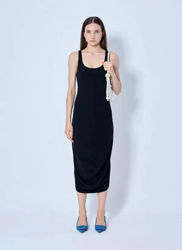 Jacquemus La Regata Draped Midi Dress