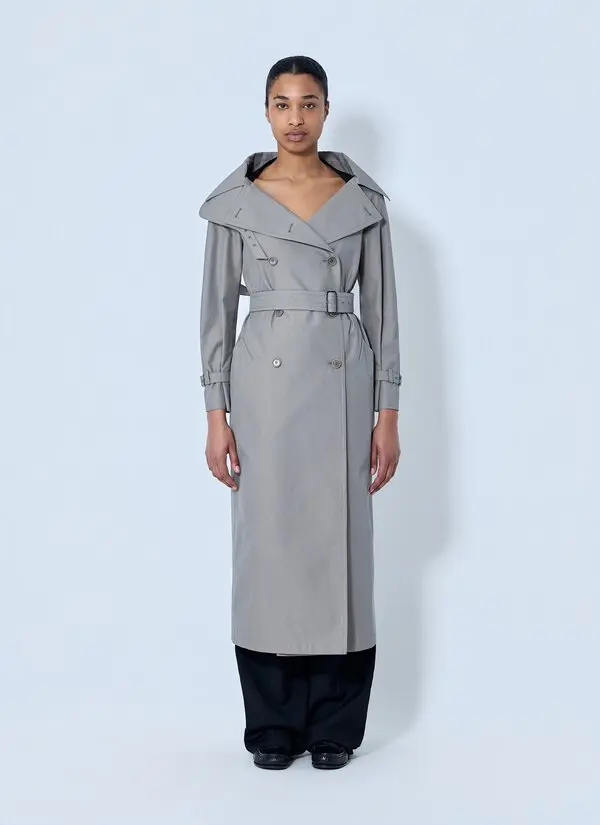 Max Mara Long Trench Coat - Gray