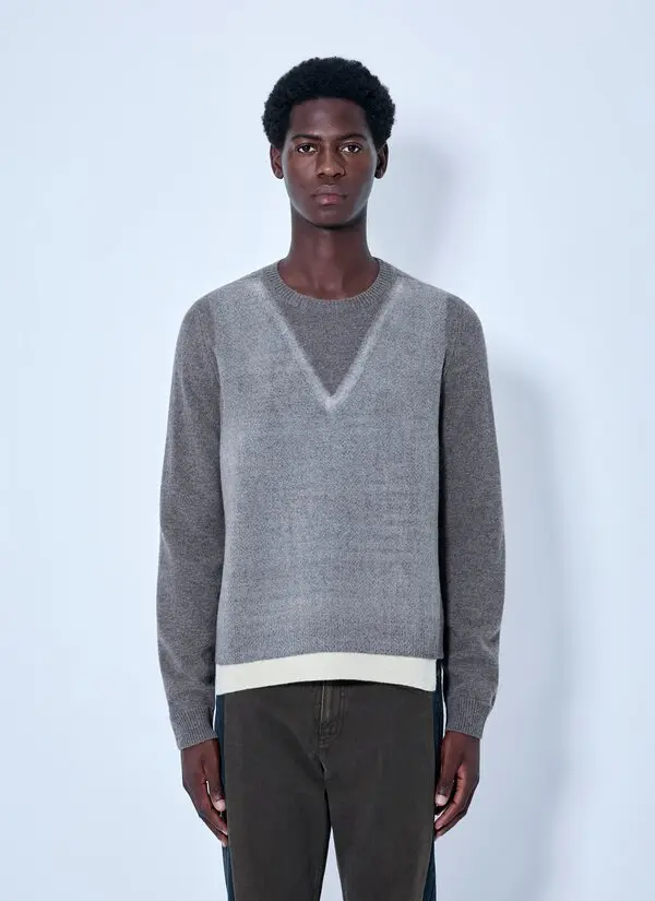 MAISON MARGIELA Fused Knit Sweater - Gray