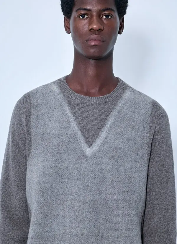MAISON MARGIELA Fused Knit Sweater - Gray